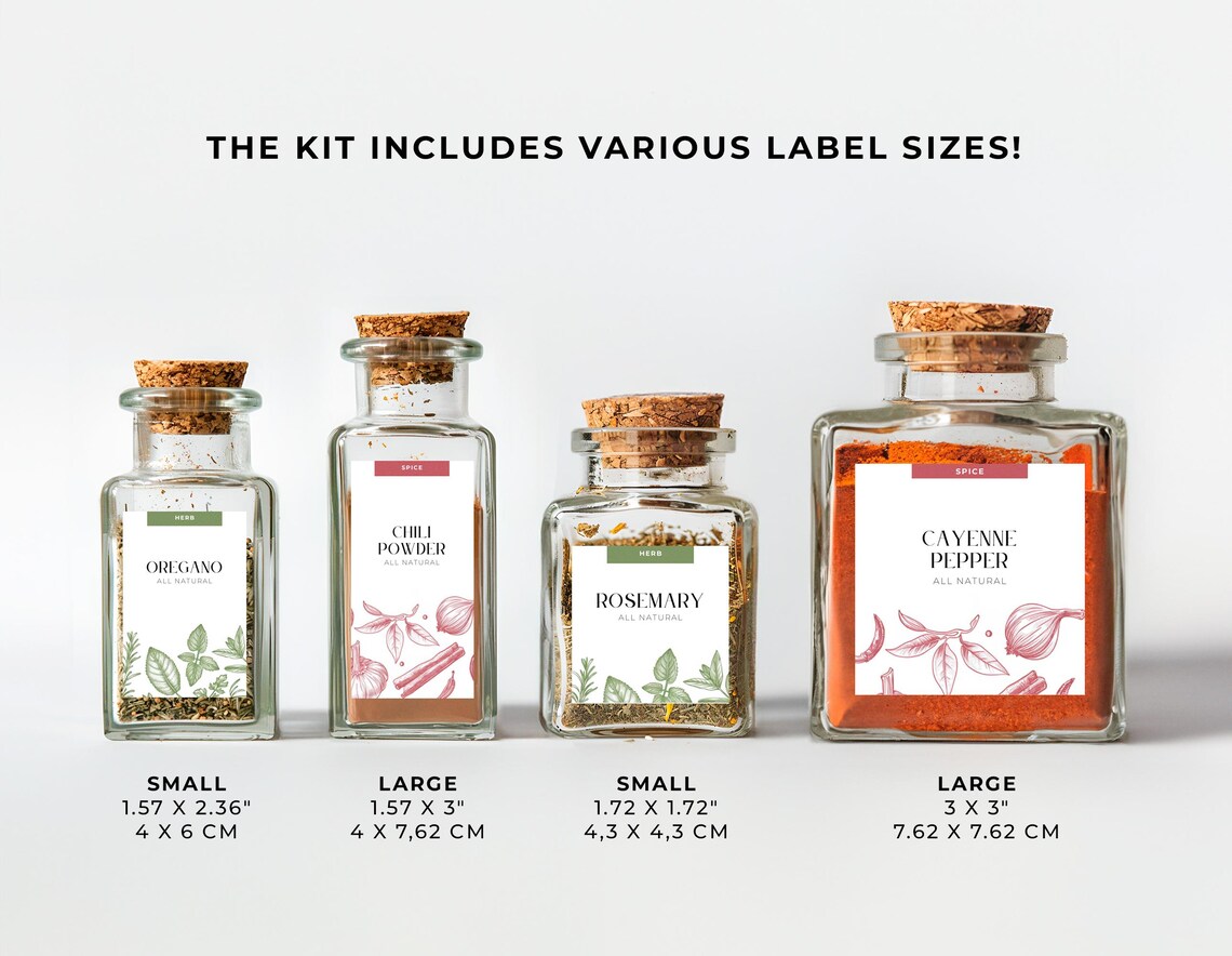 Editable Vintage Spice Jar Labels With Canva | Customizable Pantry ...