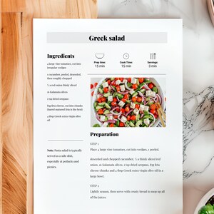 Editable Recipe With MS Word, Google Docs, and Canva Recipe Template ...
