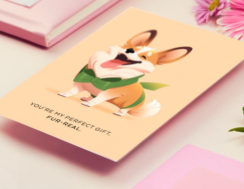 Happy Corgi Dog Printable Card Collection For, Valentine's Day ...