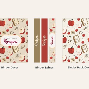 Recipe Binder Cover + Bonus Recipe Template - Apple Design Binder Kit ...