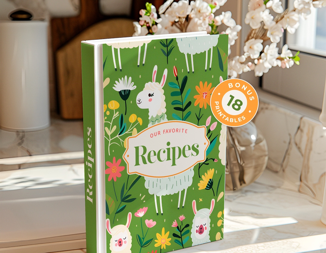 Llama Recipe Binder Cover: Canva Template and PDF (digital Download) - Etsy