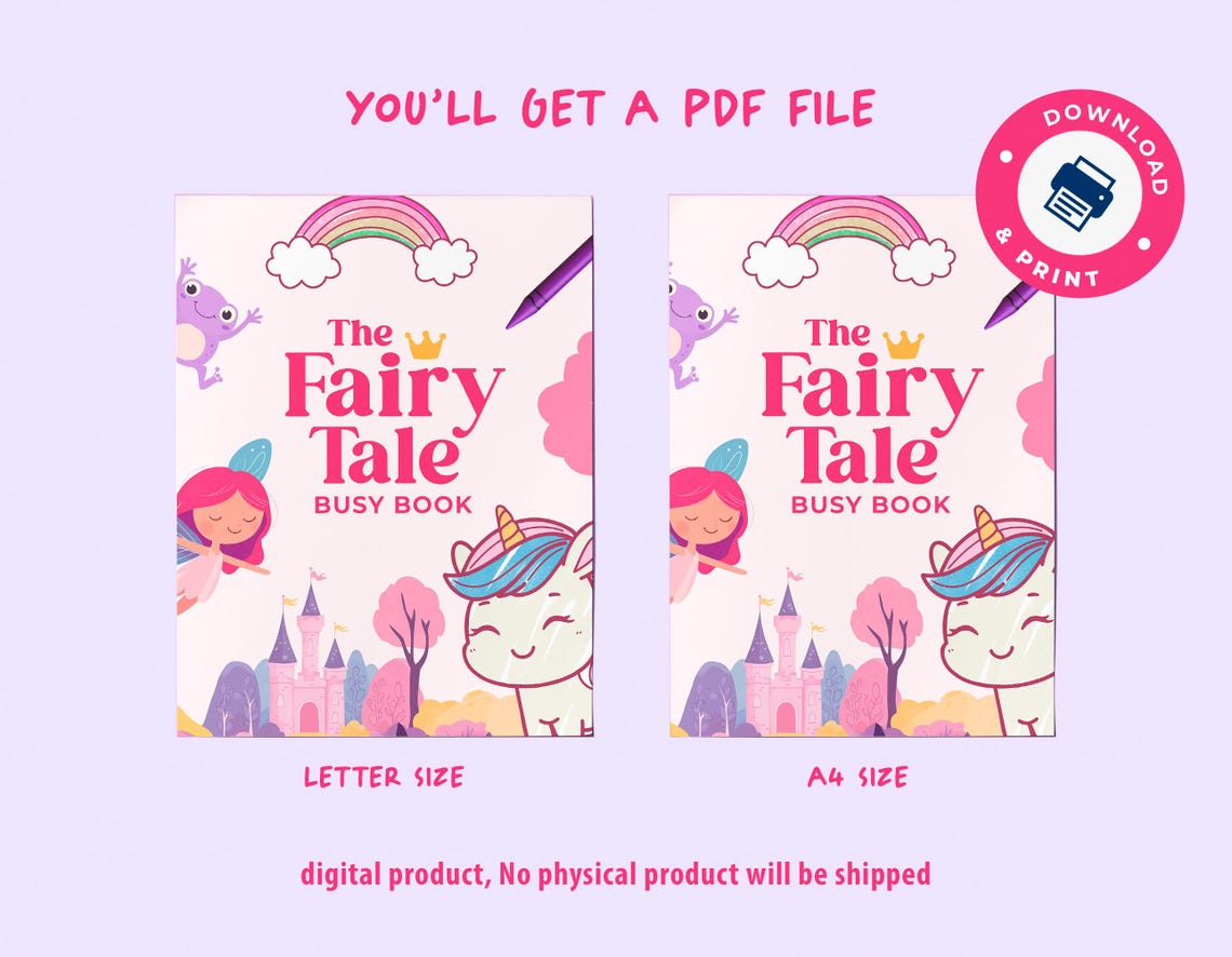 Princess Unicorn Busy Book: Tracing, Coloring, Learning Printable PDF ...