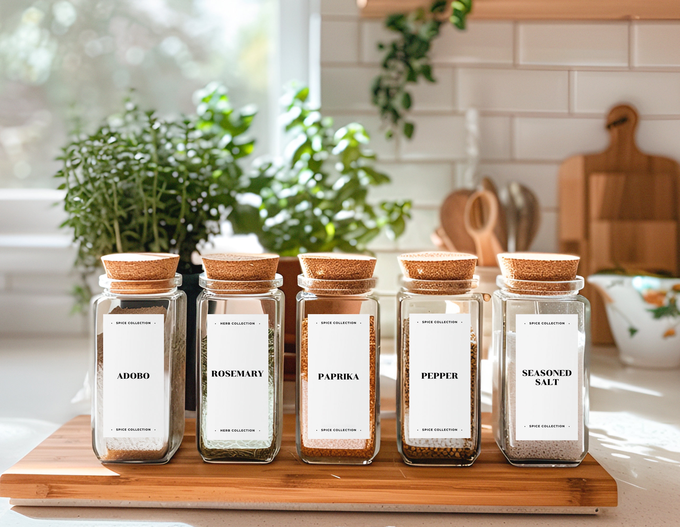 Minimalist Spice Jar Labels: Modern Kitchen Storage Letter and A4 PDF ...