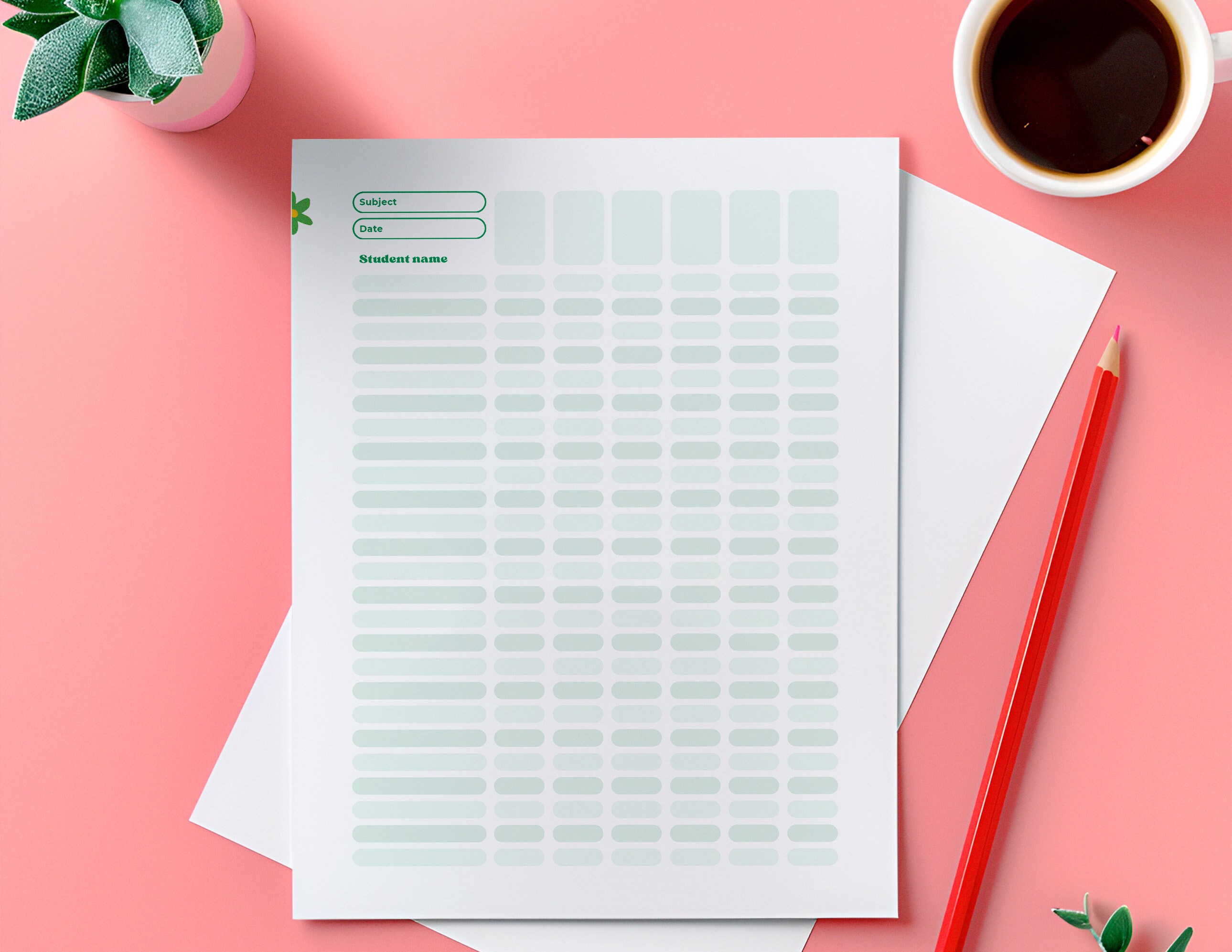 Retro Groovy Gradebook Pages: Printable Teacher Organizer Letter PDF ...