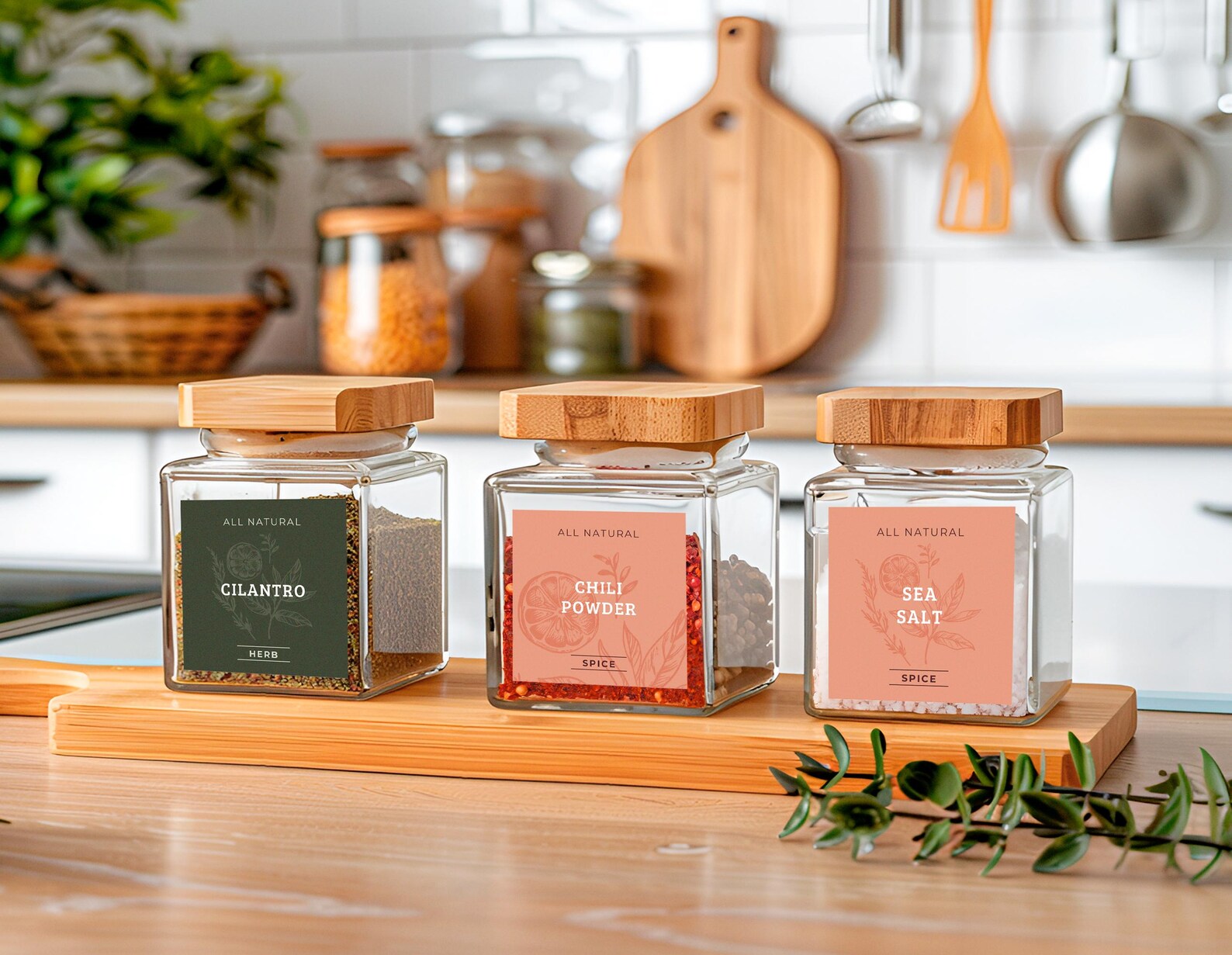 Personalized Modern Spice Jar Labels With Canva | Customizable Pantry ...