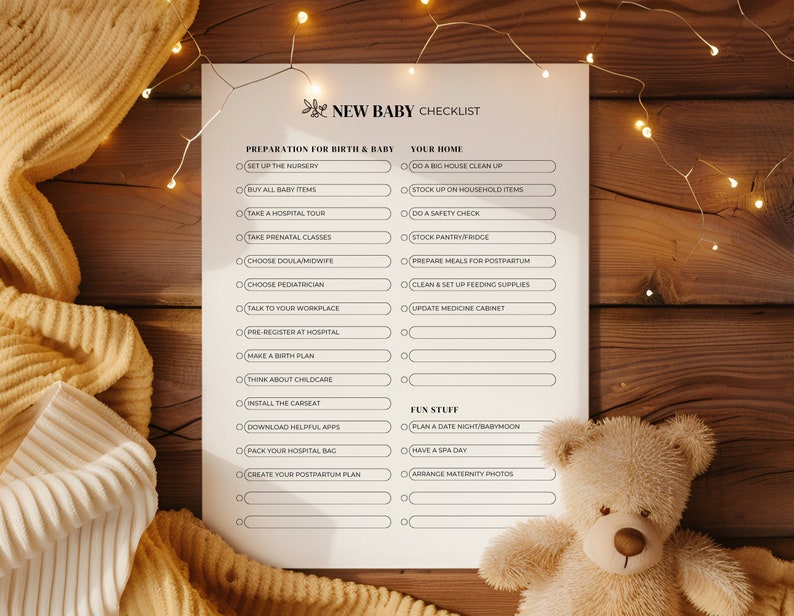 New Baby Checklist | Baby Planner Printable, Newborn Checklist, Baby ...