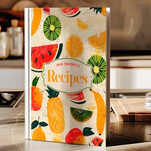 Tropical Fruits Recipe Binder Cover: Canva Template and PDF (digital ...