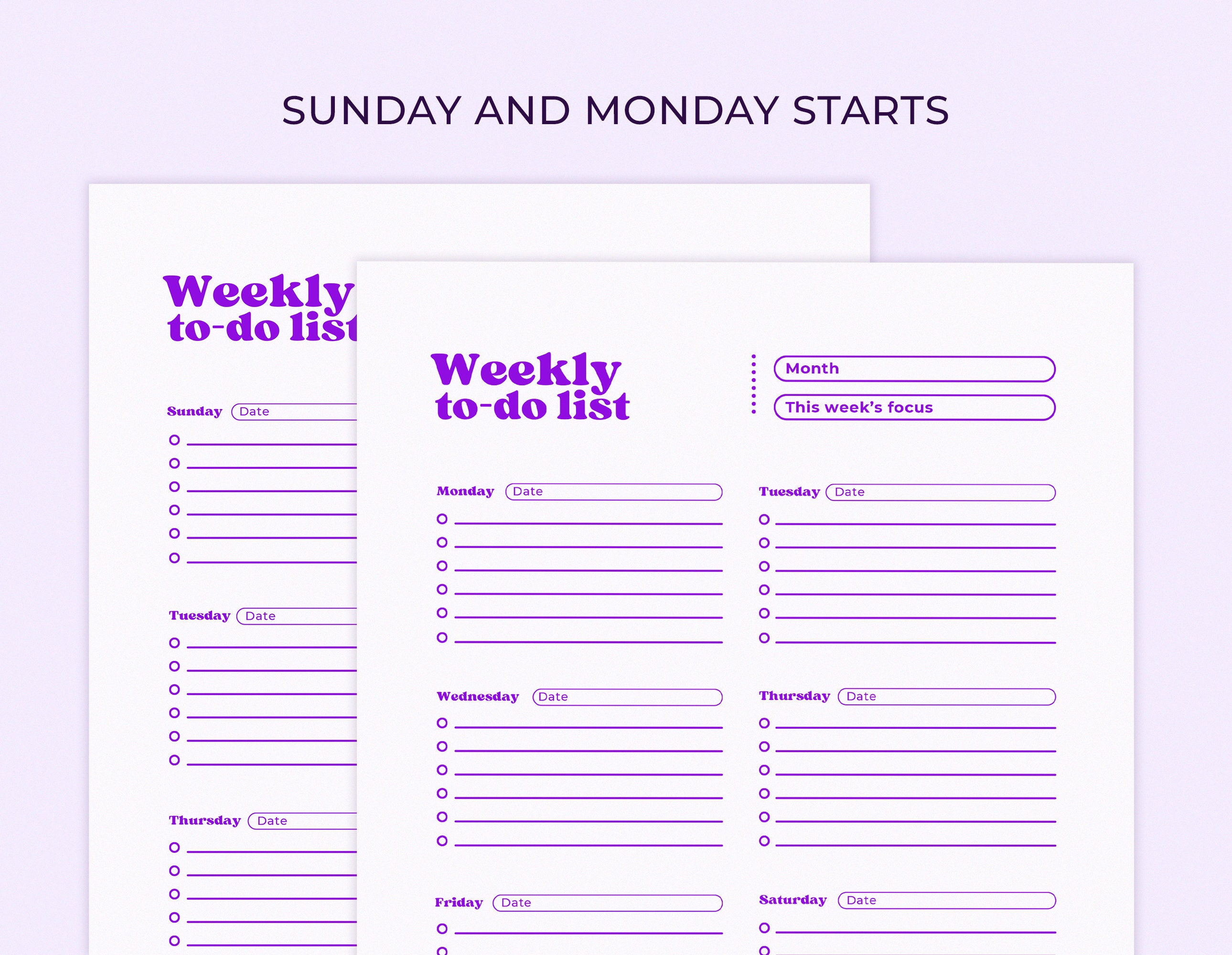 Weekly to Do List the Purple Adventure Undated Planner Task List, Work ...