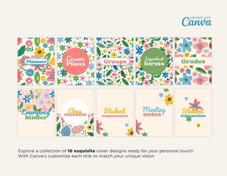 Classroom Binder Covers and Spines, Editable Groovy Retro Teacher ...