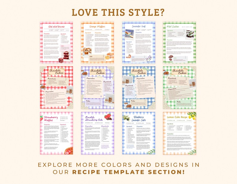 Vintage Scrapbook Recipe Template, Family Cookbook Page (canva Template ...
