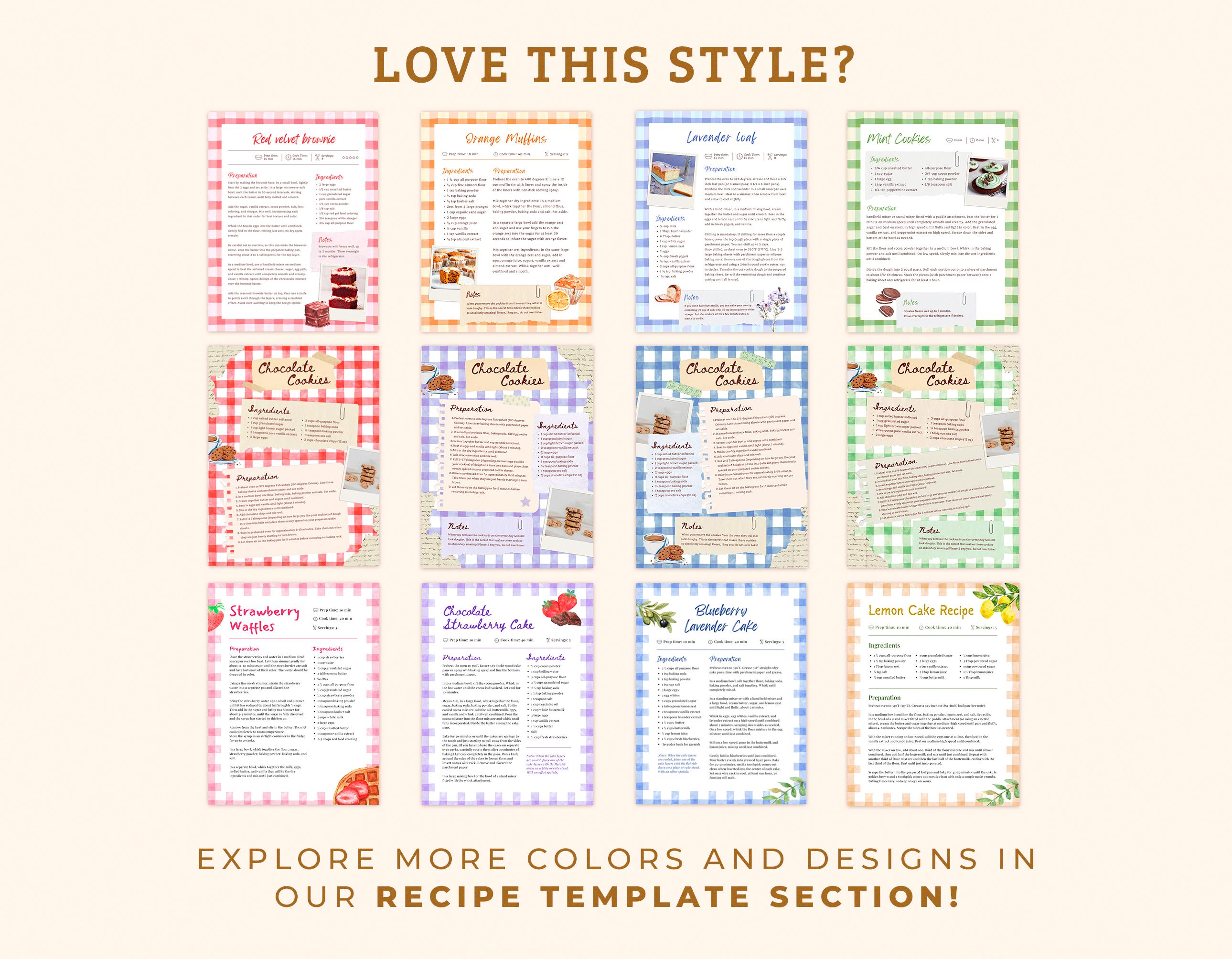 Vintage Scrapbook Recipe Template, Family Cookbook Page (canva Template ...