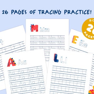 Dinosaur Alphabet Busy Book: Tracing & Learning Activities, Printable ...