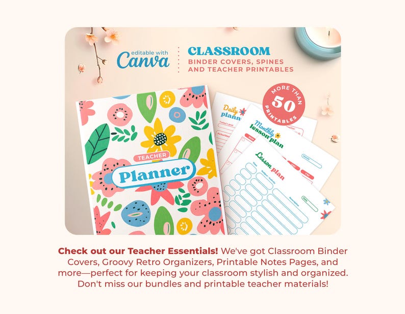 Retro Groovy Gradebook Pages: Printable Teacher Organizer Letter PDF ...