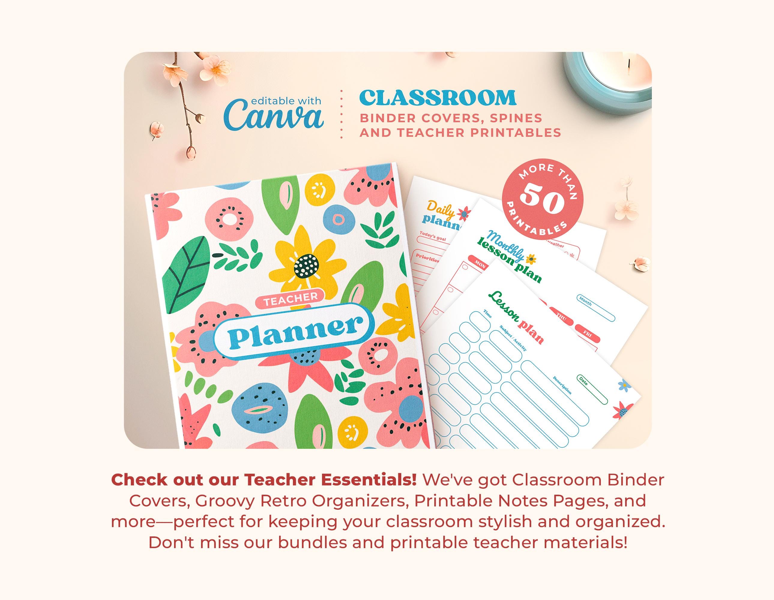 Gradebook Pages Groovy Retro, for All Subjects, Classes, Grading ...