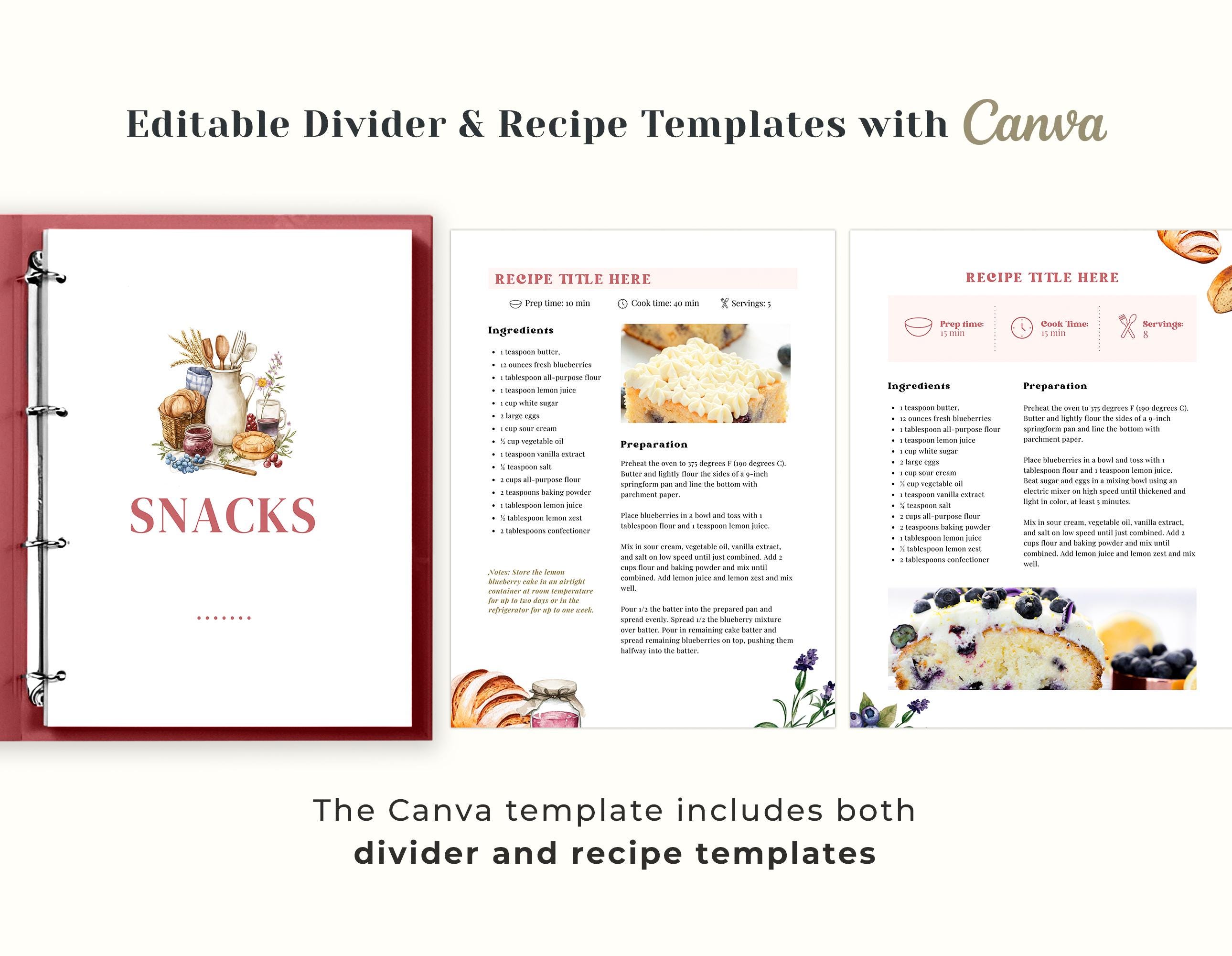 Vintage Farmhouse Recipe Binder Cover: Editable Canva Template & PDF ...