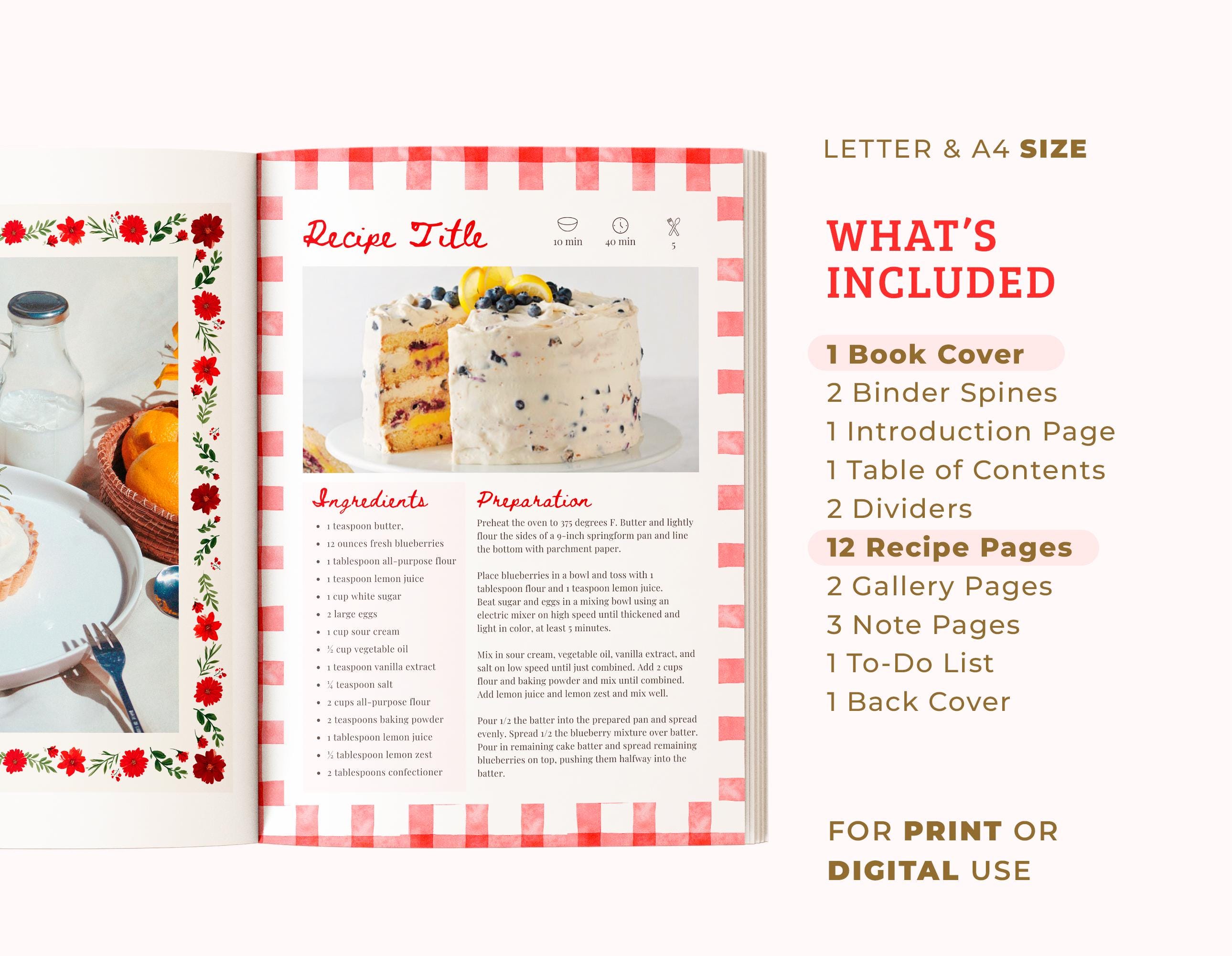 Farmhouse Recipe Book Binder, Vintage Personalized Family Cookbook ...