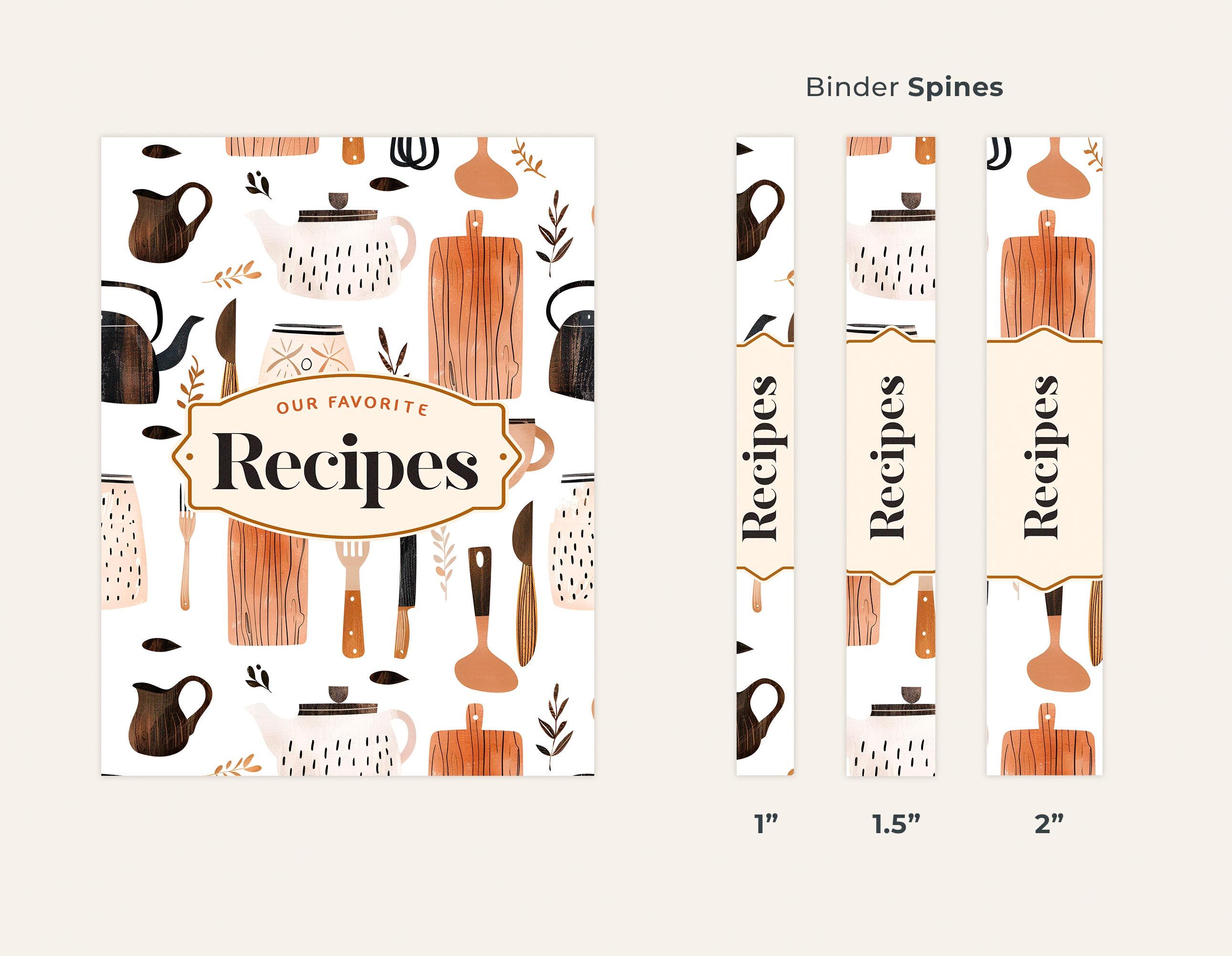 Kitchen Design Recipe Binder Cover: Canva Template and PDF (digital ...