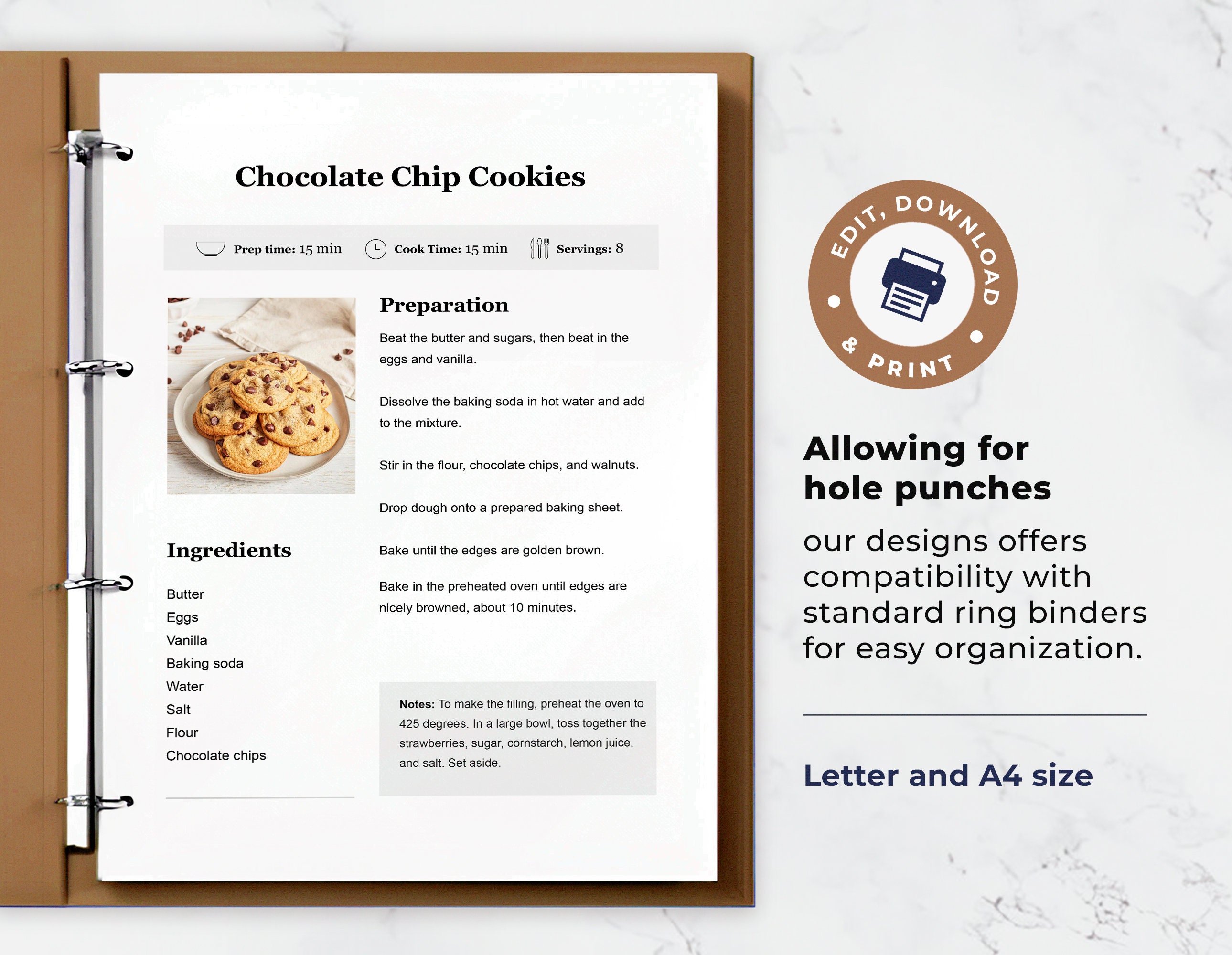 Editable Recipe With MS Word, Google Docs, and Canva Recipe Template ...