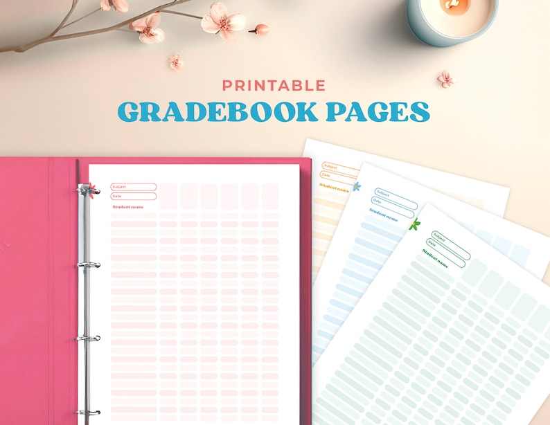 Gradebook Pages Groovy Retro, for All Subjects, Classes, Grading ...
