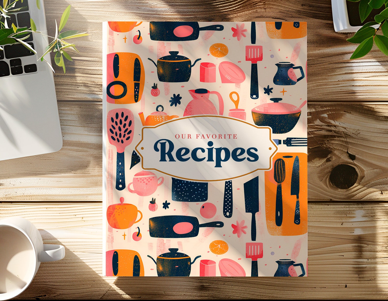 Recipe Binder Cover Bonus Recipe Template Pink Kitchen Utensils Binder ...