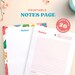 Printable Groovy Retro Notes Page, Notes Template, Note Taking, Writing ...