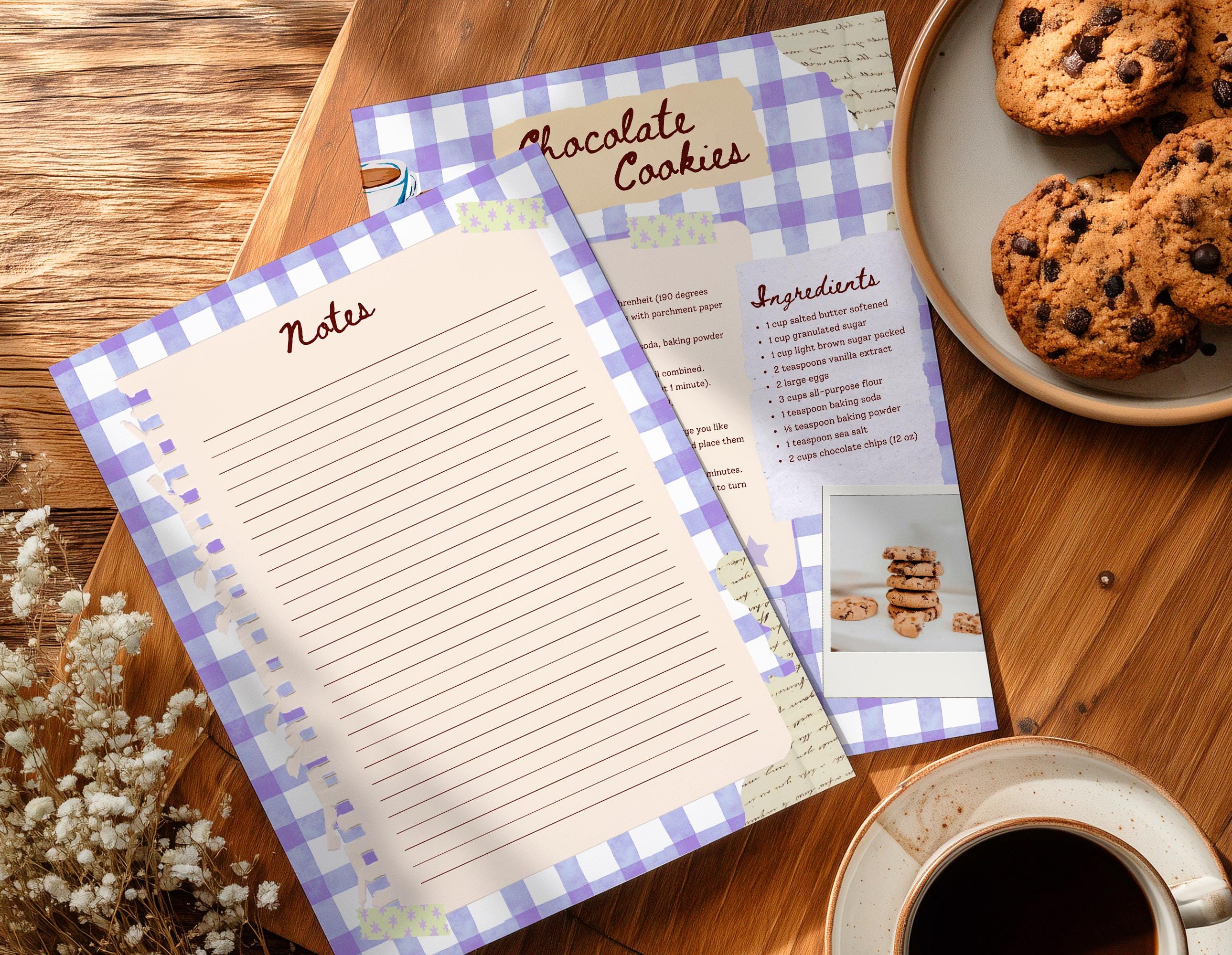Editable Vintage Recipe Template | Scrapbook Cookbook Page for Family ...