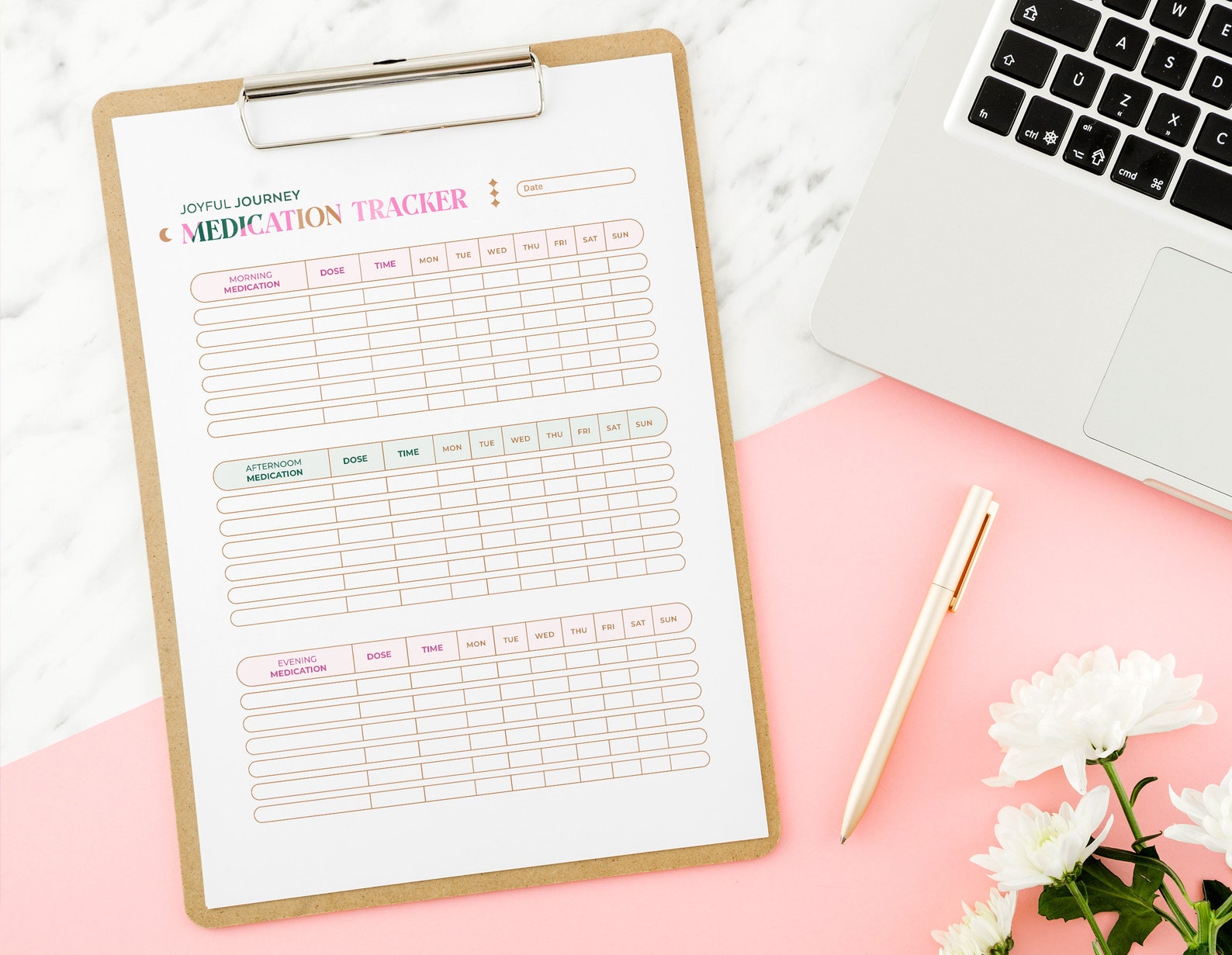 Daily Medication Tracker Joyful Journey Medication Intake Reminder ...