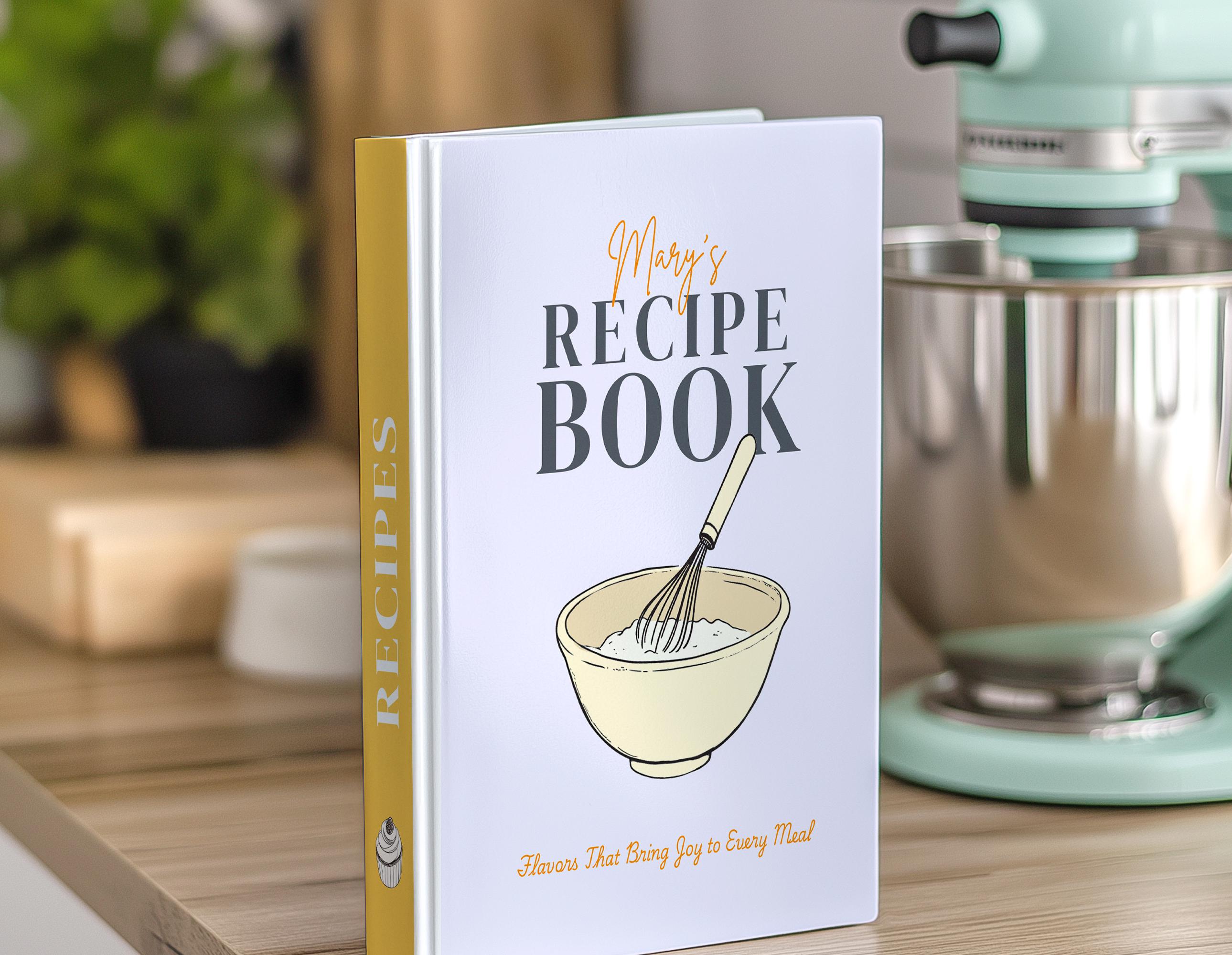 Retro Recipe Binder Cover: Custom Name Recipe Book, Canva Template and ...