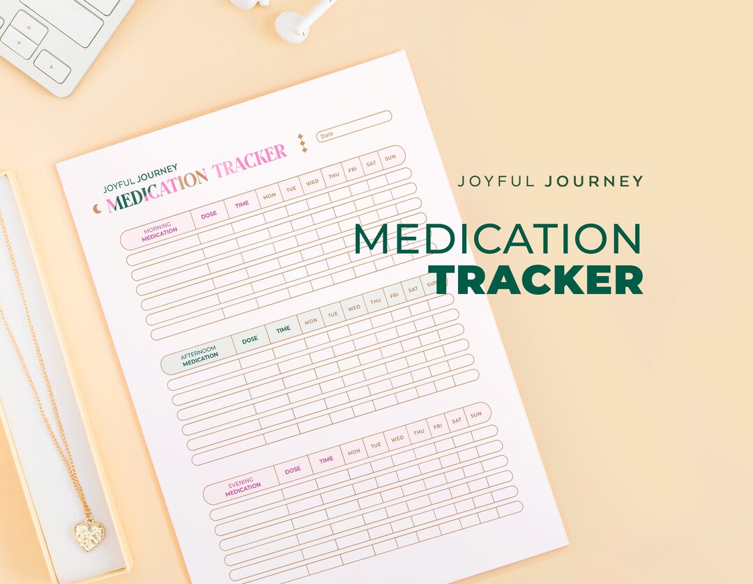 Daily Medication Tracker Joyful Journey Medication Intake Reminder ...