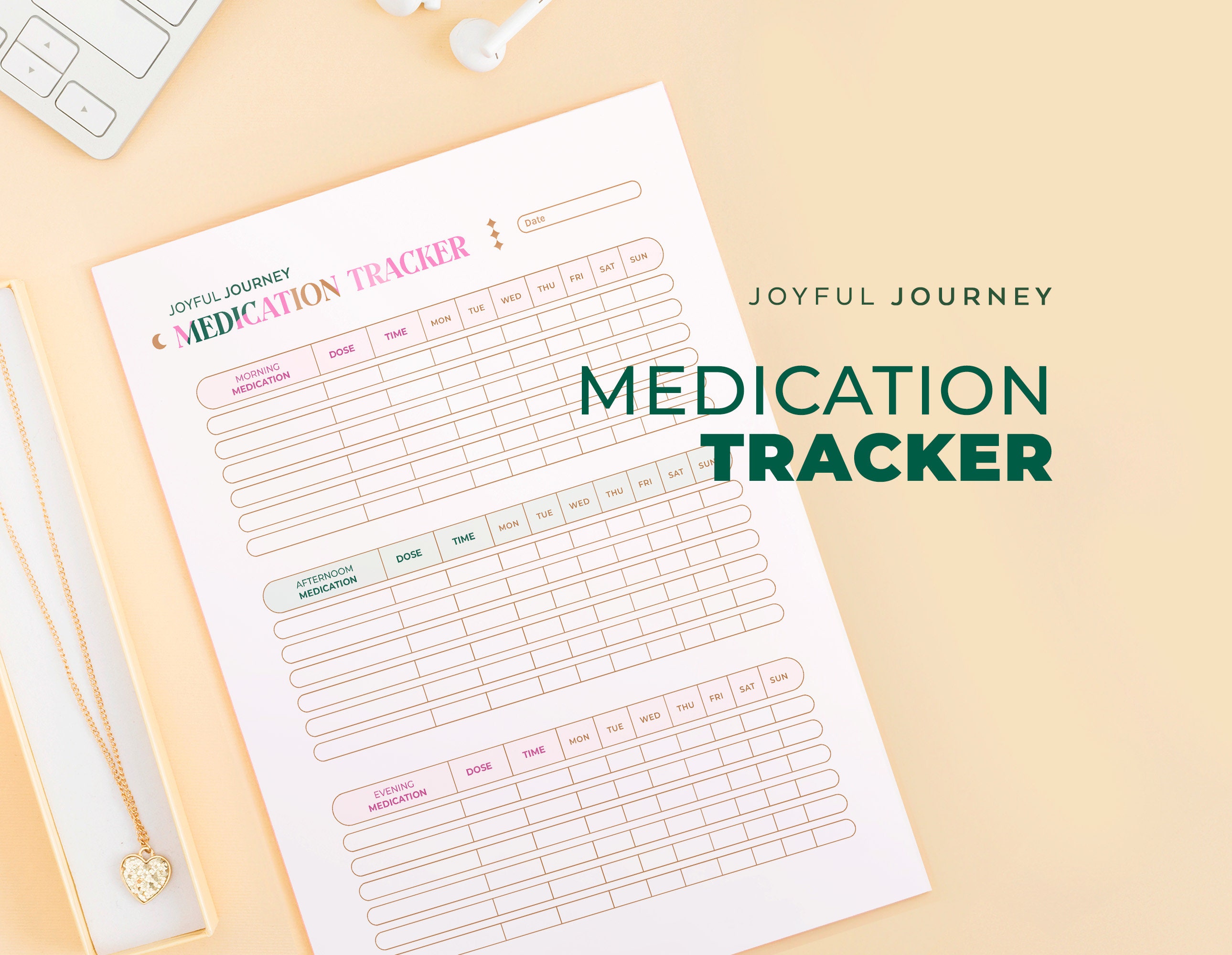 Daily Medication Tracker Joyful Journey Medication Intake Reminder ...
