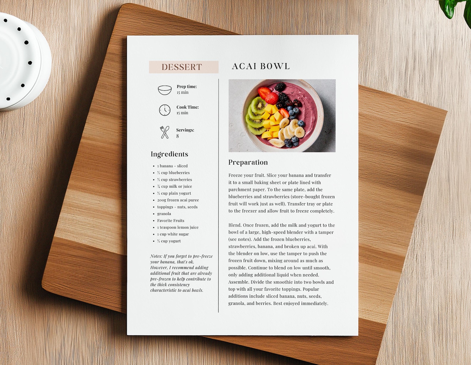 Editable Canva Recipe Template Printable Minimalist Recipe, Editable ...