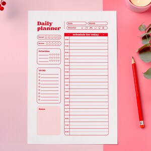 Daily Planner the Red Adventure Undated Daily Planner Productivity ...