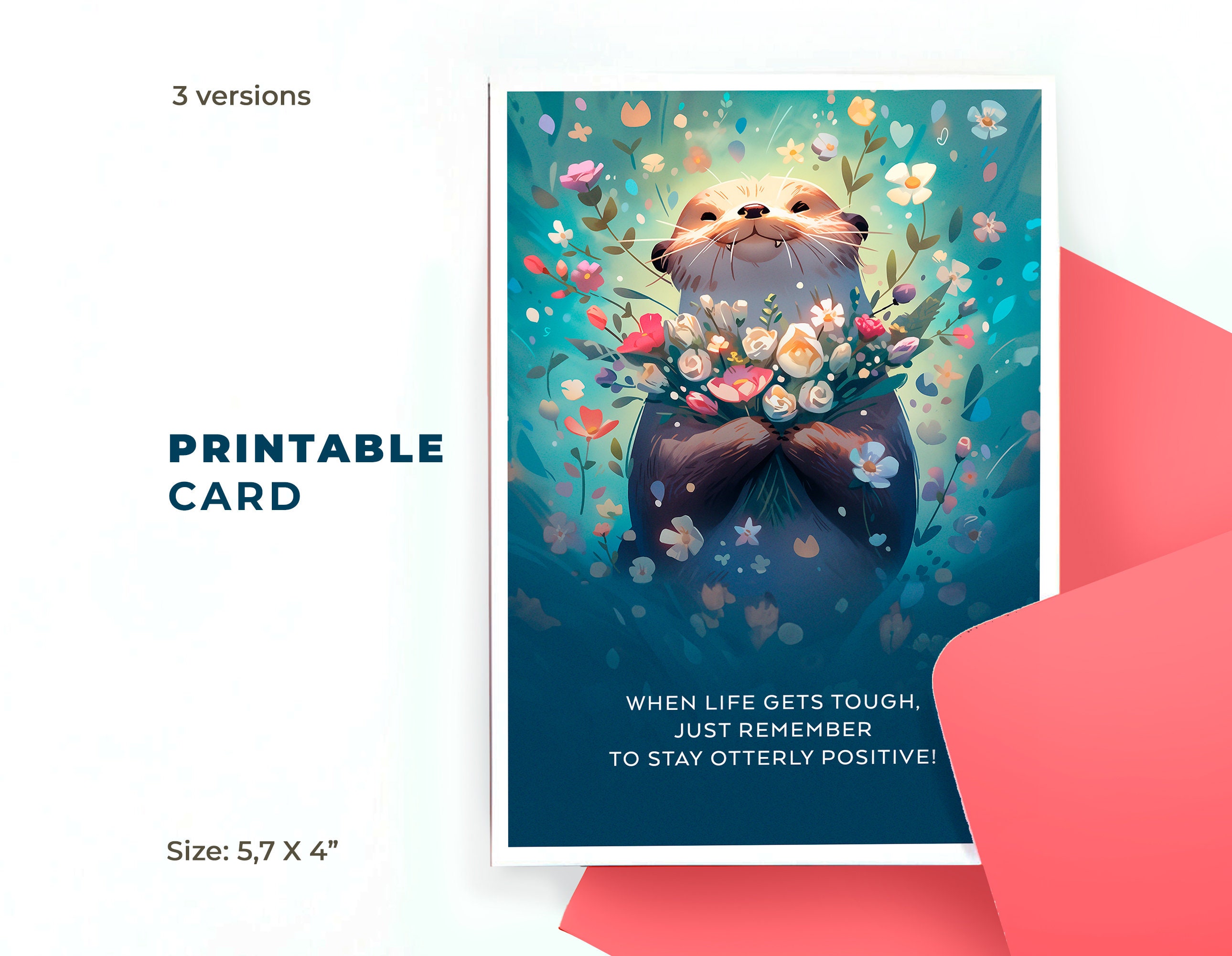 Happy Otter Printable Card Collection For, Valentine's Day, Anniversary ...