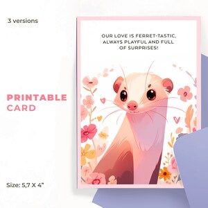 A Ferret-tastic Day Printable Card, Ferret Collection For, Valentine's ...