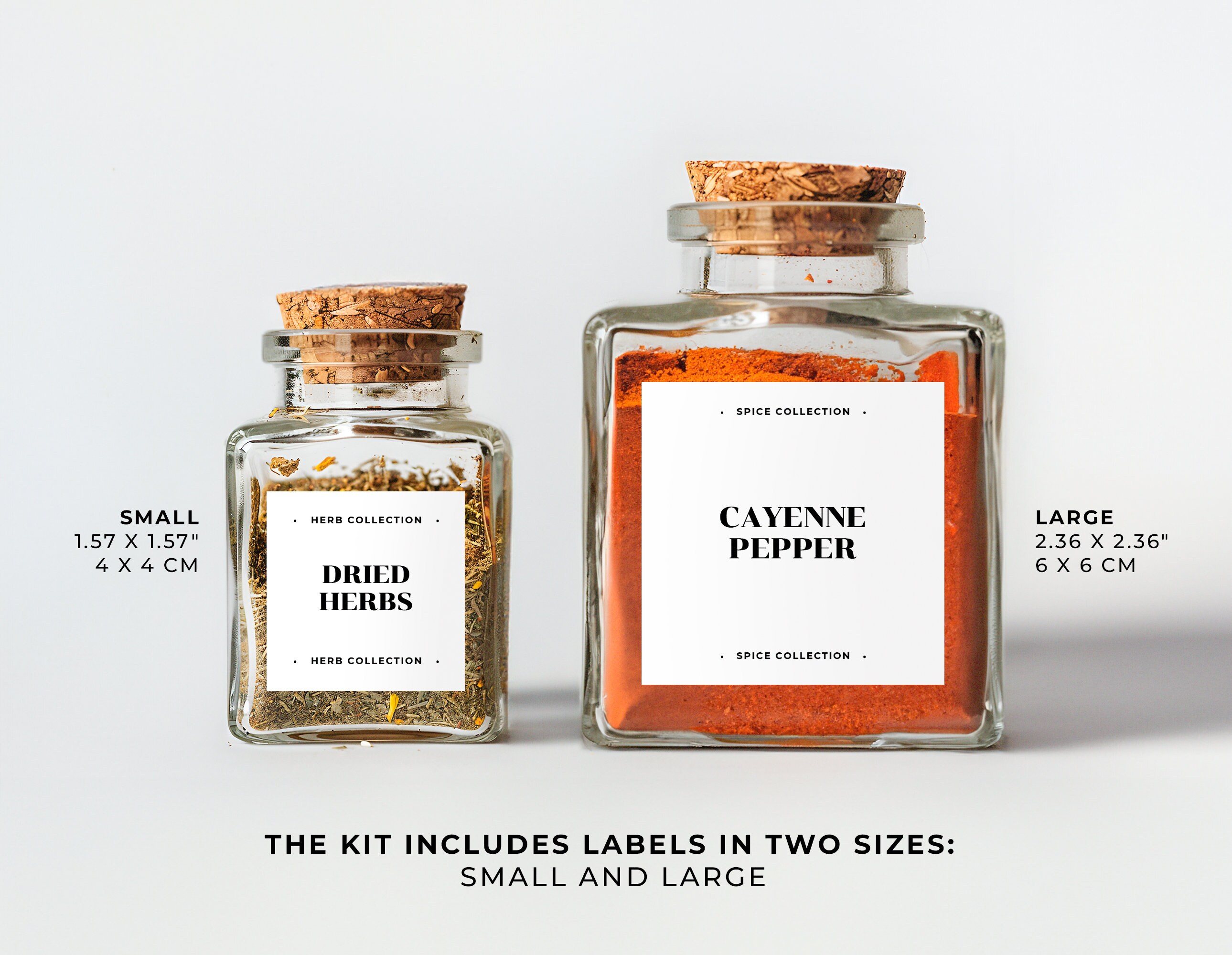 Minimalist Spice Jar Labels: Modern Kitchen Storage Letter and A4 PDF ...