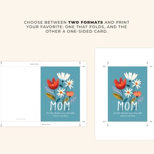 Mother's Day Printable Card - Just Like Flowers - Happy Card, Gift Card ...