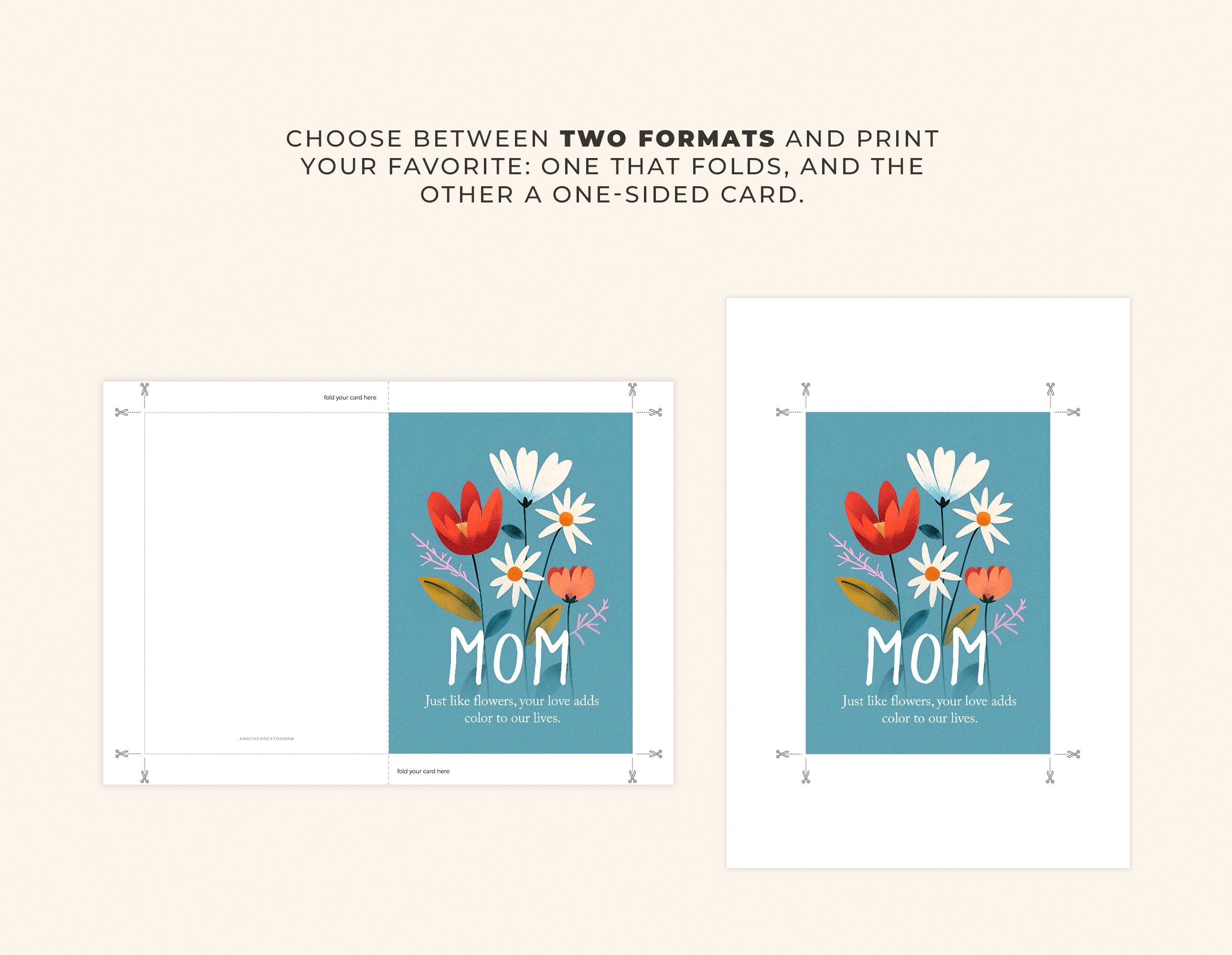 Mother's Day Printable Card Just Like Flowers Happy Card, Gift Card ...