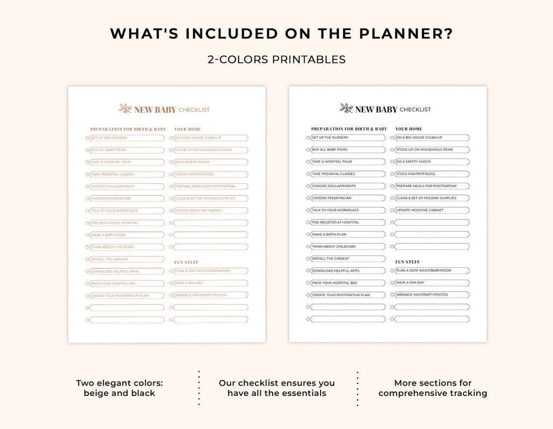 New Baby Checklist | Baby Planner Printable, Newborn Checklist, Baby ...