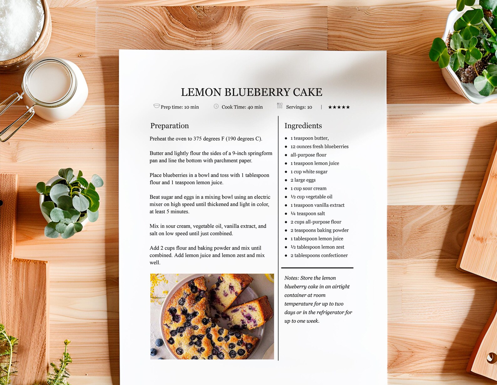 Editable Recipe Template: Printable Recipe Book Page, MS Word & Google ...