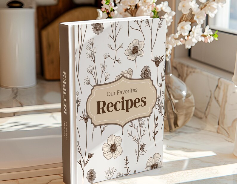 Elegant Recipe Binder Cover | Recipe Book Cover, Family Cookbook Binder ...
