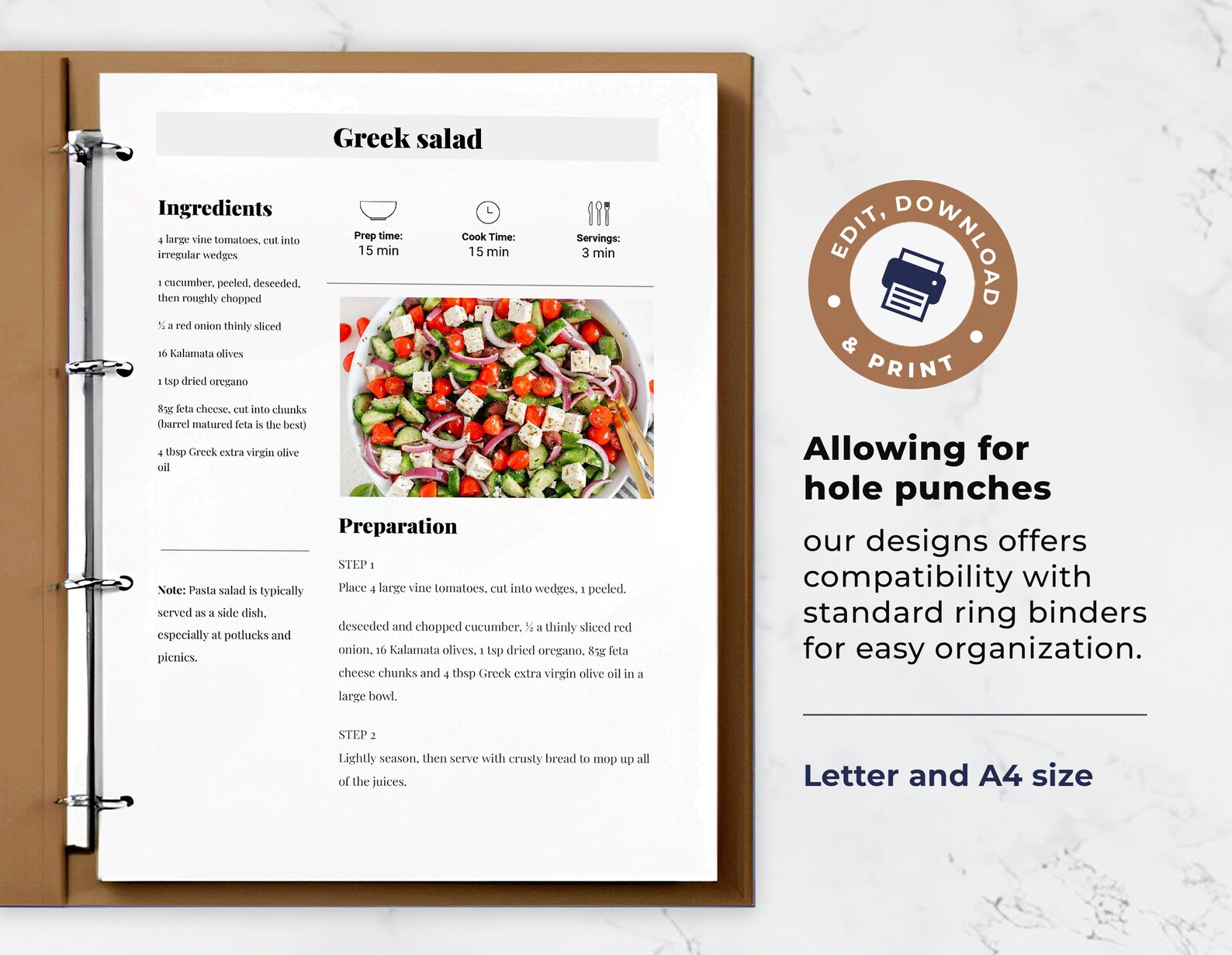 Editable Recipe With MS Word, Google Docs, and Canva Recipe Template ...