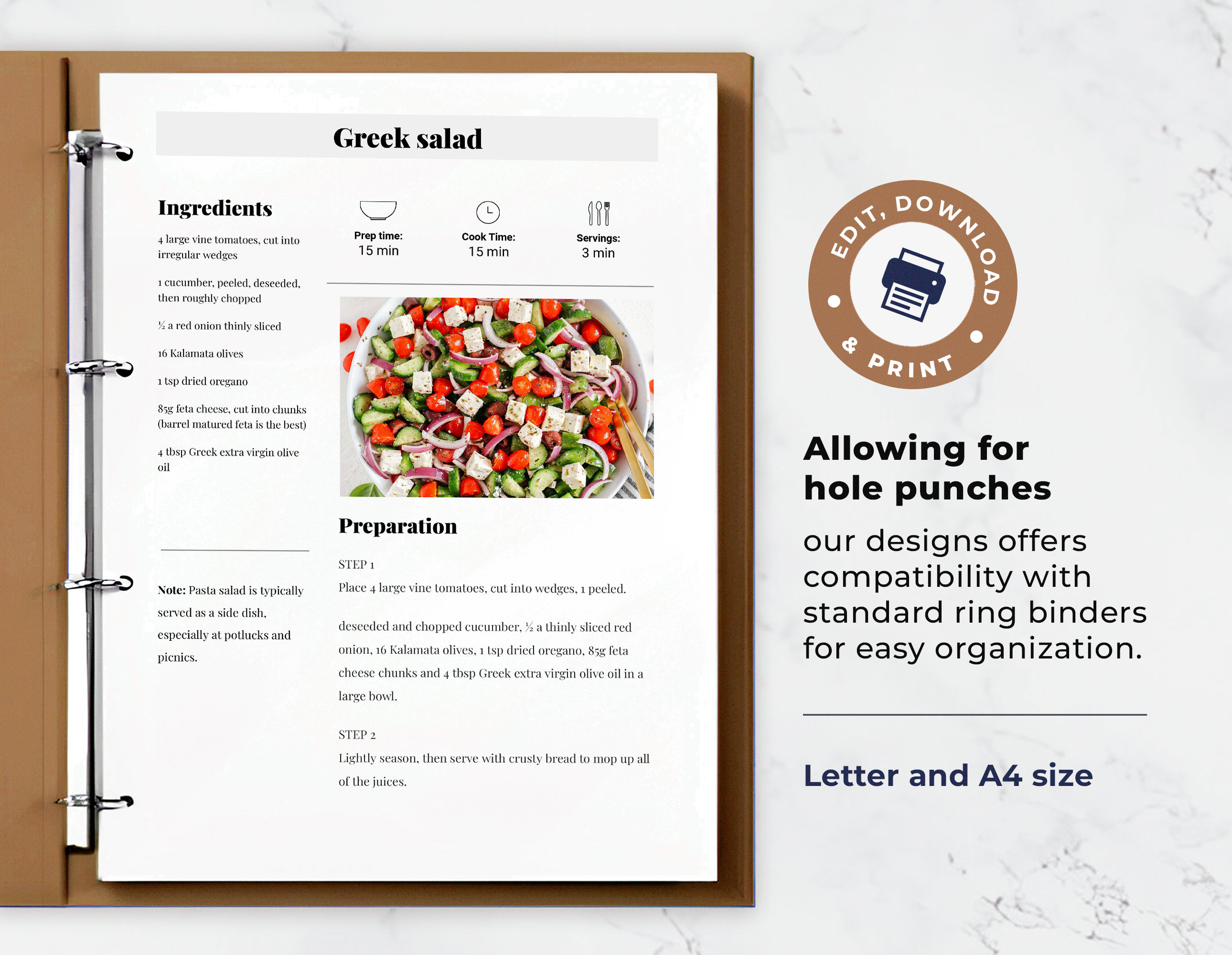 Editable Recipe With MS Word, Google Docs, and Canva Recipe Template ...