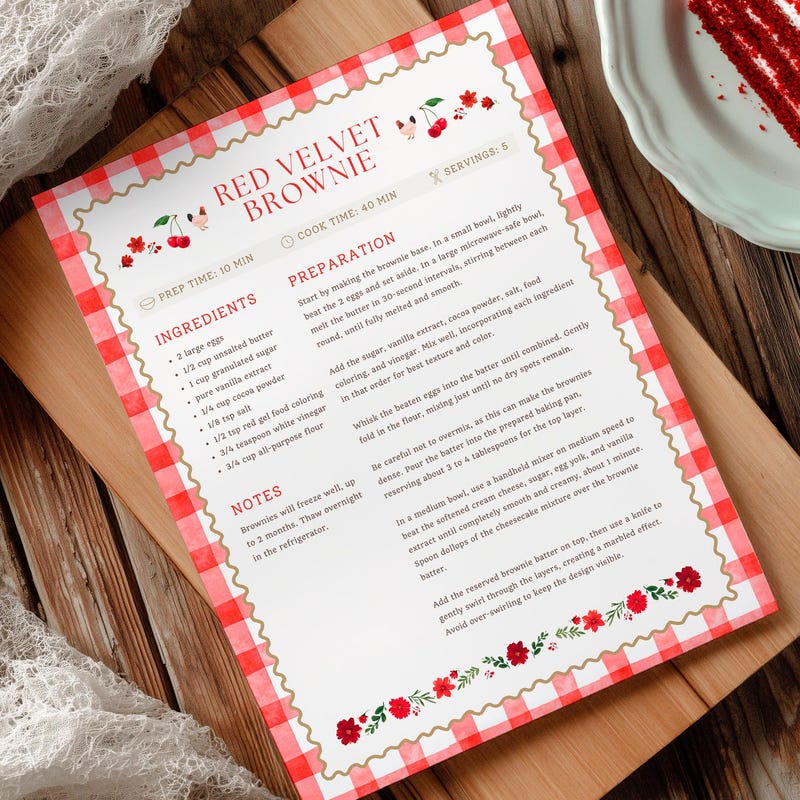 Rustic Cookbook Template - Etsy