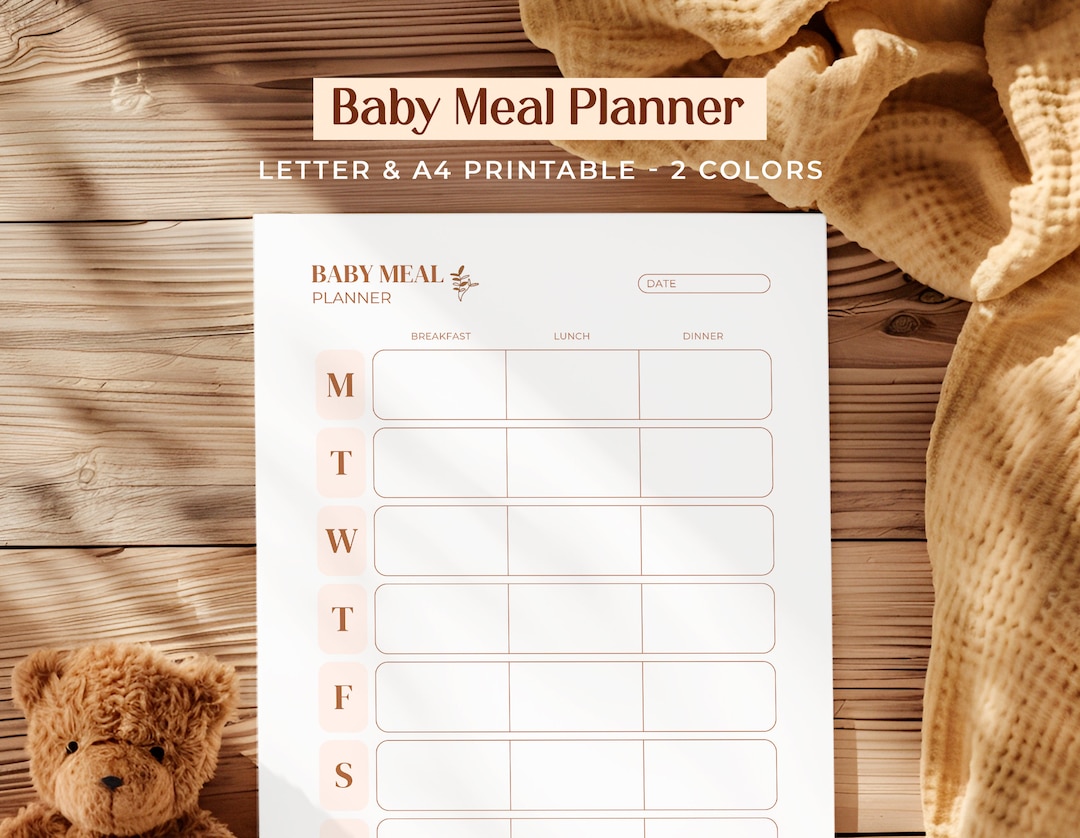 Baby Meal Planner Printable | Baby Led Weaning Planner, Baby Food ...