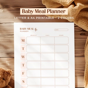 Baby Meal Planner Printable | Baby Led Weaning Planner, Baby Food ...