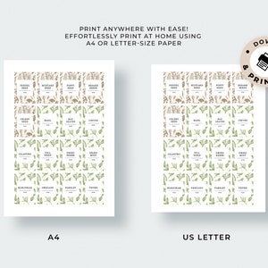 Vintage Spice Jar Labels: Printable Kitchen Storage Letter and A4 PDF ...