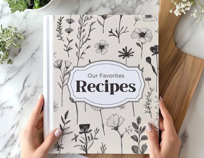 Elegant Recipe Binder Cover | Recipe Book Cover, Family Cookbook Binder ...