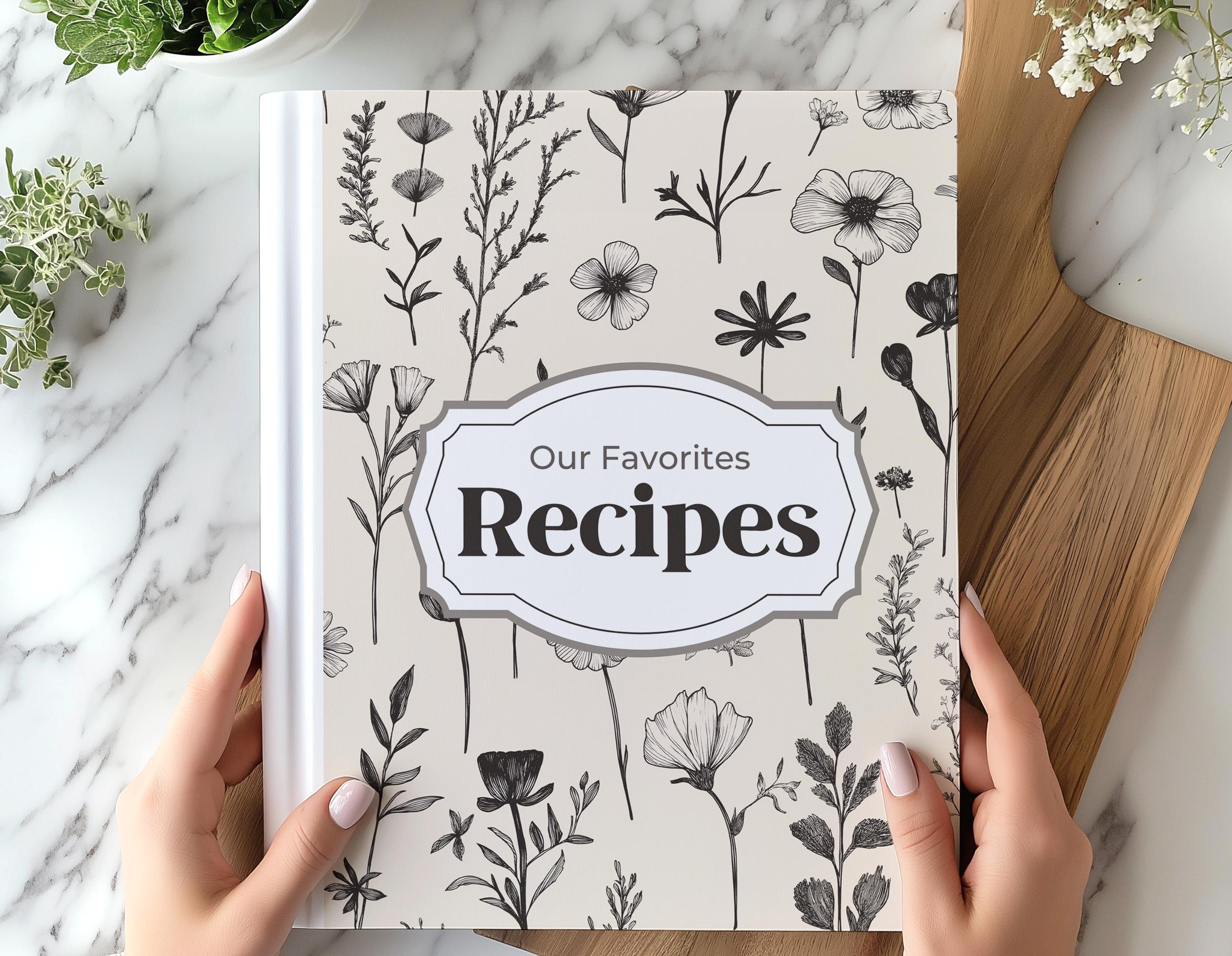 Elegant Recipe Binder Cover | Recipe Book Cover, Family Cookbook Binder ...