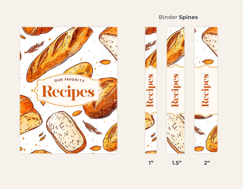 Bread Recipe Binder Cover: Canva Template and PDF (digital Download ...