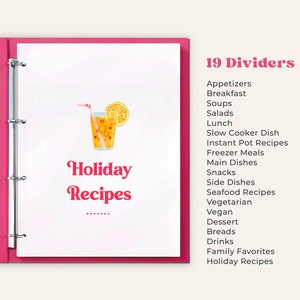 Recipe Binder Cover + Bonus Recipe Template - Girly Cocktails Binder ...
